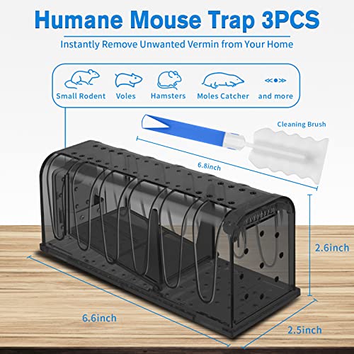 Humane Mouse Trap，Mice Traps for House Indoor Catch and Release for Home No Kill, Chipmunk Traps Live Rat Traps Indoor for Home Safe for Family and Pets No Touch， Best Mouse Traps for Home(6Pack)