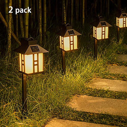 SOLPEX Solar Garden Lights, Garden Lights Solar Powered, Waterproof Solar Yard Lights for Lawn, Patio, Yard, Pathway, Walkway and Driveway（2 Pack, Warm White）