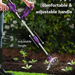 Cordless Tiller and Cultivator Electric with Crack Weeder Blade - 3.2 Lbs Lightweight Small Rototiller for Garden with Rechargeable Battery, Small Garden Rototiller, Garden Tiller Battery Powered