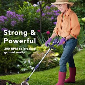 Cordless Tiller and Cultivator Electric with Crack Weeder Blade - 3.2 Lbs Lightweight Small Rototiller for Garden with Rechargeable Battery, Small Garden Rototiller, Garden Tiller Battery Powered