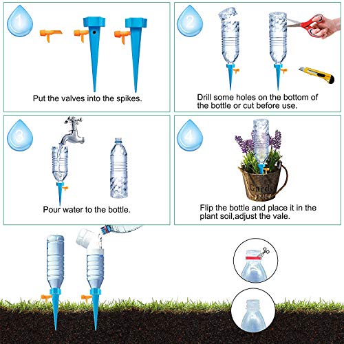 LINRUS 12pcs Automatic Irrigation Watering Spike for Plants Flower Indoor Household Auto Drip Irrigation Watering System Waterer