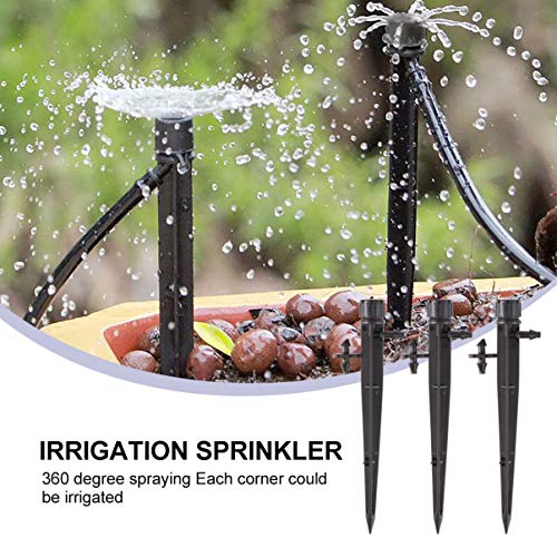 Happyyami Nebulizer Irrigation Water Dripper 30pcs Drip Emitters Adjustable 360 Degree Water Irrigation Drippers on Stake 8 Holes Inserting Ground Black 8 Holes Emitter Miniature Kits Sprayer