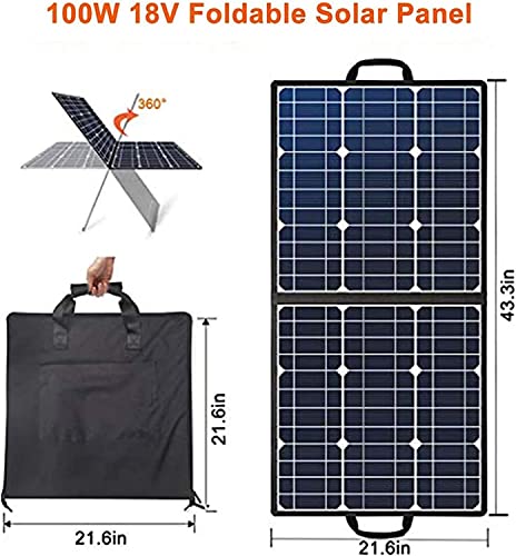 Solar Panels 5V USB Flashfish Foldable Solar Cells Battery Charger Folding Outdoor Power Supply Camping Garden 100W 18V Portable Solar Panel (Color 50W) (100W) (50w) (50w)