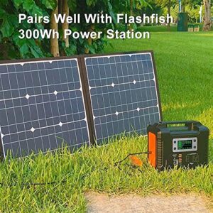 Solar Panels 5V USB Flashfish Foldable Solar Cells Battery Charger Folding Outdoor Power Supply Camping Garden 100W 18V Portable Solar Panel (Color 50W) (100W) (50w) (50w)