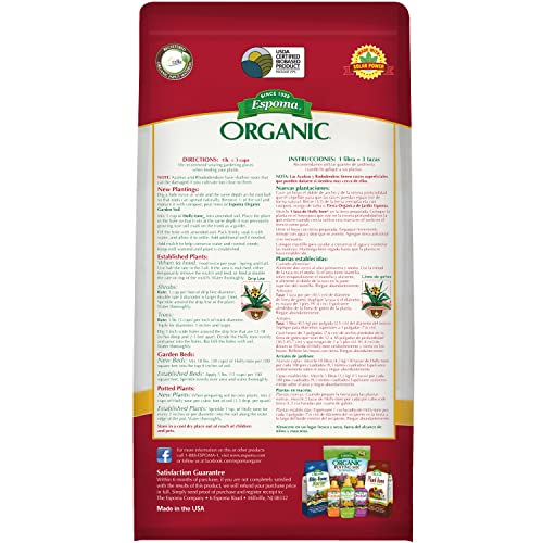 Espoma Organic Holly-tone 4-3-4 Natural & Organic Evergreen & Azalea Plant Food; 8 lb. Bag; The Original & Best Fertilizer for all Acid Loving Plants including Rhododendrons & Hydrangeas.