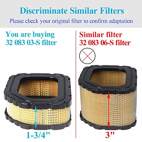 HOODELL KH-32-083-03-S Air Filter Fit Cub Cadet LT1046 LT1050 LTX1046 LTX1050 I1046 I1050 GT1554 GTX1054 SLT1550 SLT1554 Lawn Mower, Premium 32 083 03-S Air Filter