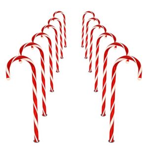 Joiedomi 12 Sets Christmas Candy Cane Pathway Markers Lights, 12” Christmas Stakes Lights, Outdoor Christmas Decorations Lights for Holiday Xmas Indoor Yard Patio Garden Walkway