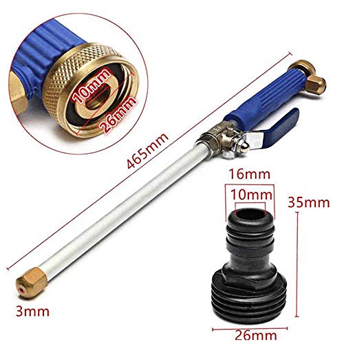 High Pressure Power Washer Spray Nozzle, 18in Garden Hose Wand for Car Window Pet Washing and Plant Watering, Blue