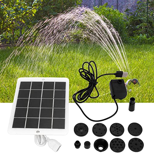 Solar Water Pump Floating Fountain,3W 5V Solar Fountain Pump,Powered Water Floating Sprinkler,6 Nozzlesfor Bird Bath, Fish Tank, Pond or Garden Decoration, Solar Water Pump Floating Fountain,3W 5