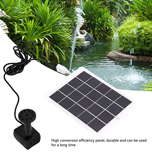 Solar Water Pump Floating Fountain,3W 5V Solar Fountain Pump,Powered Water Floating Sprinkler,6 Nozzlesfor Bird Bath, Fish Tank, Pond or Garden Decoration, Solar Water Pump Floating Fountain,3W 5