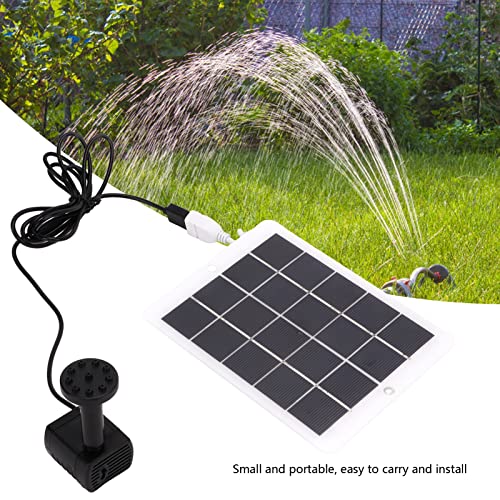 Solar Water Pump Floating Fountain,3W 5V Solar Fountain Pump,Powered Water Floating Sprinkler,6 Nozzlesfor Bird Bath, Fish Tank, Pond or Garden Decoration, Solar Water Pump Floating Fountain,3W 5