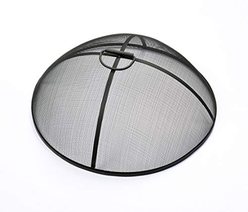 Teamson Home MGO Light Concrete Round Charcoal and Wood Burning Fire Pit for Outdoor Patio Garden Backyard with Spark Screen, Fireplace Poker, Grate, and BBQ Grill, Light Gray