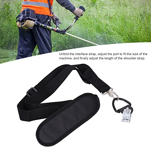 Ftory Black Trimmer Shoulder Strap,Single Shoulder Trimmer Lawn Mower Adjustable Strap for Brush Cutter Garden