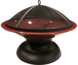 harbor gardens lf273aoxbl vesta ox blood red enameled fire bowl/pit, powder coated steel