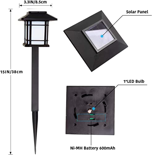 ASTRAEUS Solar Path Lights, New LED Warm White Solar Garden Light for Outdoor with IP44 Waterproof, Solar Pathway Light for Landscape, Driveway, Terrace, and Walkway, Yard. (White, 2 Pack)