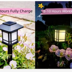 ASTRAEUS Solar Path Lights, New LED Warm White Solar Garden Light for Outdoor with IP44 Waterproof, Solar Pathway Light for Landscape, Driveway, Terrace, and Walkway, Yard. (White, 2 Pack)