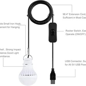 Onite USB Light, USB LED Camping Lantern with USB Splitter Y-Cable, 8ft Extra Length Cord Tent Light, Optimal Companion for Portable Power Station Solar Panel Charger Power Bank, WarmWhite