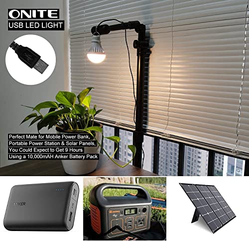 Onite USB Light, USB LED Camping Lantern with USB Splitter Y-Cable, 8ft Extra Length Cord Tent Light, Optimal Companion for Portable Power Station Solar Panel Charger Power Bank, WarmWhite