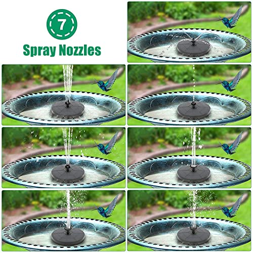 GAIZERL Solar Fountains Glass Panel and 3.5W Solar Fountain Pump, Outdoor Water Fountain with 4 Fixed Sticks & 7 Nozzles for Garden, and Pool