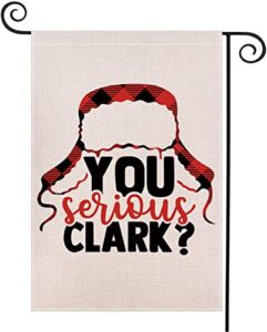 you serious clark garden flag, national christmas vacation decorations, christmas vacation party decorations, christmas holiday garden flag, vertical double sided 12.5 x 18 inch christmas yard decor