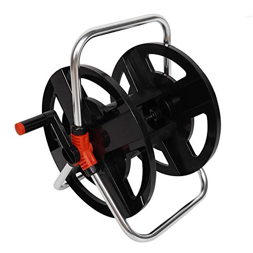 Hose Reel, Water Pipe Car Roll 35 Meters Water Pipe Storage Shelf Hose Reel Rope Storage Rack Heavy Duty Rolling Hose Easy to Store and Easy to Move for Gardening with Thick Brackets