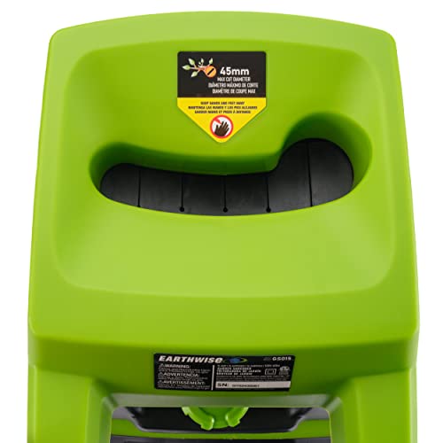 Earthwise GS015 15-Amp Electric Corded Chipper/Shredder with Collection Bag, Green/Black