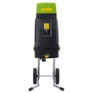 Earthwise GS015 15-Amp Electric Corded Chipper/Shredder with Collection Bag, Green/Black