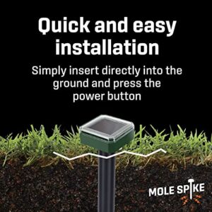 Exterminators Choice Ultrasonic Mole Spikes to Rid Lawns & Gardens of Rodents - 4 Pack - Solar Powered Rodent Repeller is an Energy Saving and Humane Pest & Gopher Repellent - Mole Repellent