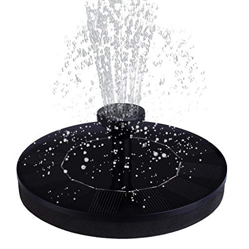 Solar Fountain Pump,GDJGTA New Upgraded Mini Solar Powered Bird Bath Fountain Pump Solar Panel Kit Water Pump,with 4 Different Spray Pattern Heads, for Pond, Pool, Garden, Fish Tank, Aquarium,Pat