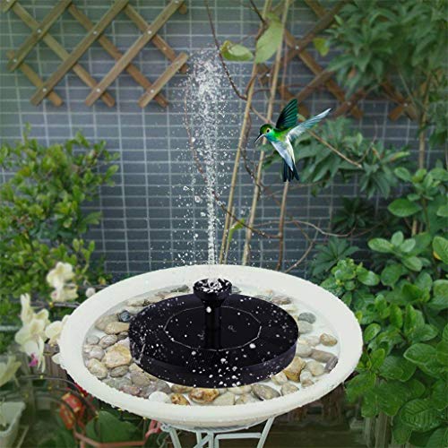 Solar Fountain Pump,GDJGTA New Upgraded Mini Solar Powered Bird Bath Fountain Pump Solar Panel Kit Water Pump,with 4 Different Spray Pattern Heads, for Pond, Pool, Garden, Fish Tank, Aquarium,Pat