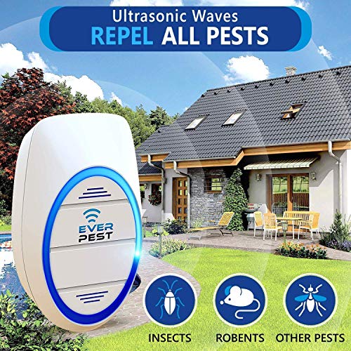 Ultrasonic Pest Repeller Rodent Deterrent Ultrasound Electric Device Get Away -2 Pack Roach Bed Bug Mouse Rodent Mosquito Cockroach Fruit