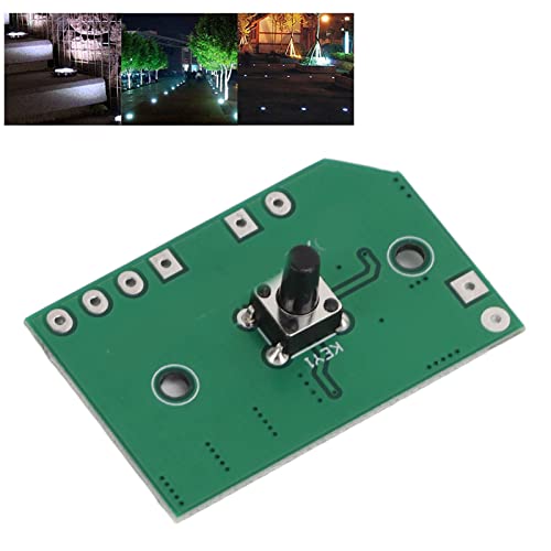 Solar Lamp Circuit Board, Overdischarge Protection Garden Lamp Control Board 2 Gears Button Switch Sensitive for 3.7V Lithium Battery