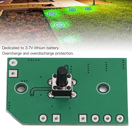 Solar Lamp Circuit Board, Overdischarge Protection Garden Lamp Control Board 2 Gears Button Switch Sensitive for 3.7V Lithium Battery