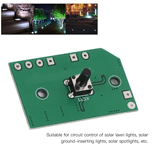 Solar Lamp Circuit Board, Overdischarge Protection Garden Lamp Control Board 2 Gears Button Switch Sensitive for 3.7V Lithium Battery