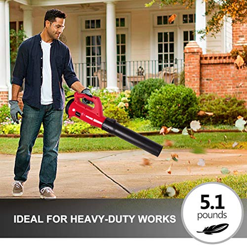 AVID POWER 12Amp 600CFM Electric Leaf Blower, Corded Leaf Blower, 6 Variable Speed Leaf Sweeper for Lawns, Yards, Patios, Gardens