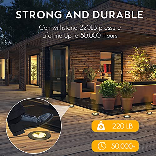 ACHENGE In-ground Lights Landscape Light 4 Pack 6w 12v Low Voltage LED Well Light Waterproof IP67 Pathway Lights Outdoor spotlights Trees Flags for Garden,Yard,Tree