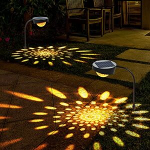 solar pathway lights 2 pack ip65 outdoor garden waterproof path lights, 2 modes with auto on/off landscape lights for lawn yard walkway driveway holiday decoration lighting