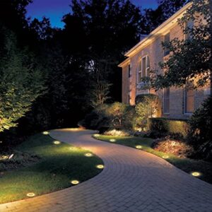 Pisool Solar Ground Lights - 24LED Solar Garden Lights Outdoor Waterproof Sidewalk Disk Bright In-Ground Landscape Lighting for Lawn Patio Pathway Yard (4Pack Warm White)