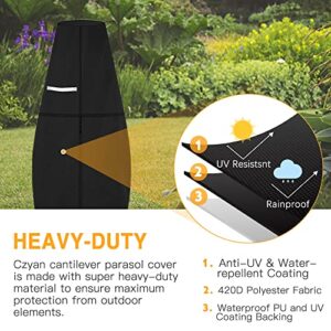 Patio Chimenea Fire Pit Cover Waterproof Outdoor Fire Pit Cover Breathable Heavy Duty Patio Heater Cover, Dustproof Anti UV and Tear Resistant for Garden, Patio (122 * 21 * 61CM) - Black