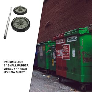 Yardwe Trash Can Pulley Replacement Garbage Can Wheels with Hollow Shaft Rubber Wheels Parts for Garden Street Patio Trash Can