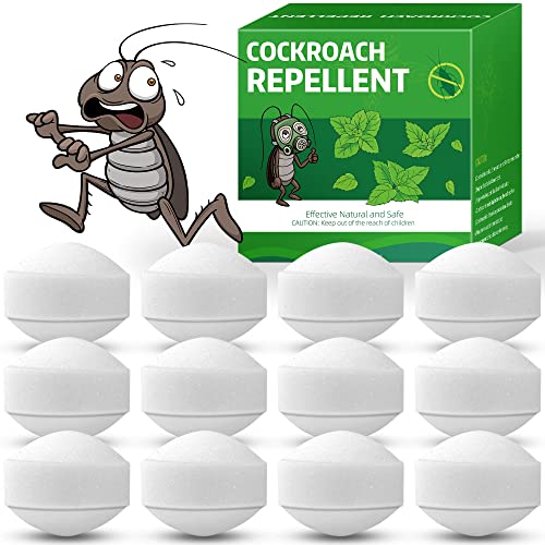 12 Pcs Roach Repellent - Best Roach Repellent for Home Indoor, Natural Cockroach Repellent Peppermint Oil to Repels Rodent - Keep Away from Car, Kitchen, Garage