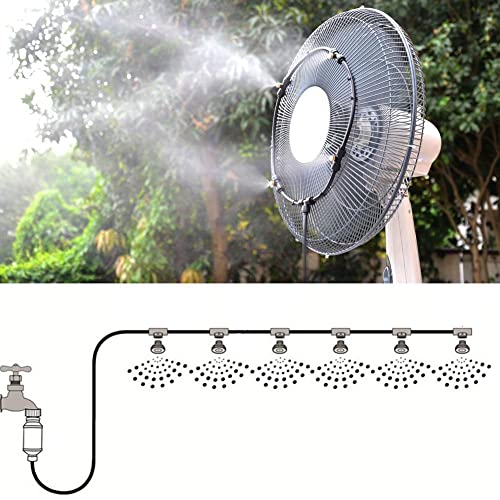 WWDZ Outdoor Misting Fan Kit for a Cool Patio Breeze,Water Mister Spray Tube for Cooling Outdoor,Lawn Garden Greenhouse Home Outdoor Fan Cooli