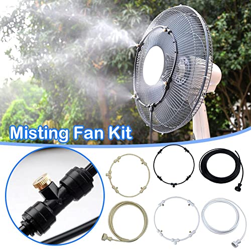 WWDZ Outdoor Misting Fan Kit for a Cool Patio Breeze,Water Mister Spray Tube for Cooling Outdoor,Lawn Garden Greenhouse Home Outdoor Fan Cooli