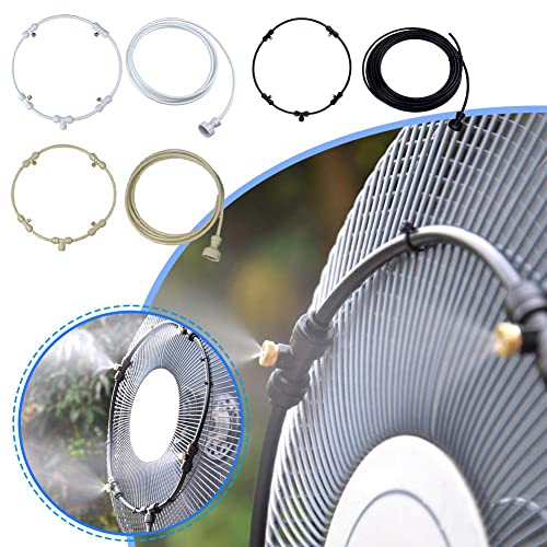 WWDZ Outdoor Misting Fan Kit for a Cool Patio Breeze,Water Mister Spray Tube for Cooling Outdoor,Lawn Garden Greenhouse Home Outdoor Fan Cooli