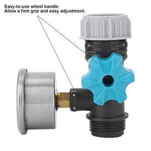 G3/4in Water Pressure Valve, Adjustable Water Pressure Regulator Valve with Pressure Gauge Greenhouse Garden Irrigation Controller