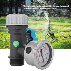 G3/4in Water Pressure Valve, Adjustable Water Pressure Regulator Valve with Pressure Gauge Greenhouse Garden Irrigation Controller