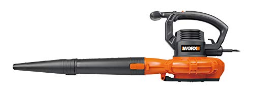 Worx 12 Amp 3-in-1 Corded Electric Leaf Blower/Mulcher/Vacuum & Outdoor Garden 120-Foot Extension Cord, Lime Green