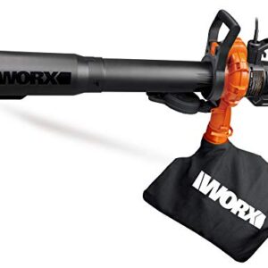 Worx 12 Amp 3-in-1 Corded Electric Leaf Blower/Mulcher/Vacuum & Outdoor Garden 120-Foot Extension Cord, Lime Green