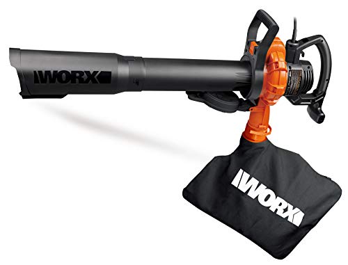 Worx 12 Amp 3-in-1 Corded Electric Leaf Blower/Mulcher/Vacuum & Outdoor Garden 120-Foot Extension Cord, Lime Green