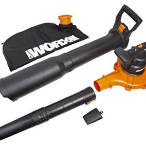 Worx 12 Amp 3-in-1 Corded Electric Leaf Blower/Mulcher/Vacuum & Outdoor Garden 120-Foot Extension Cord, Lime Green